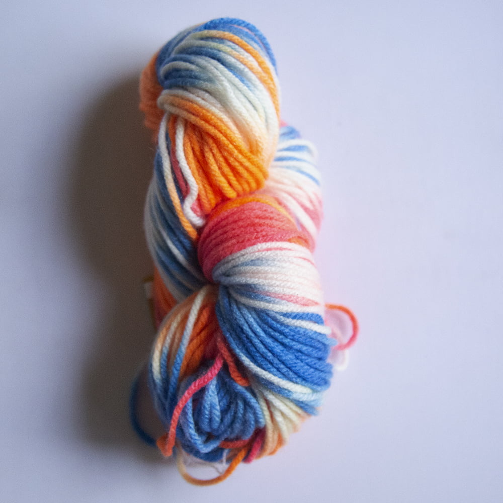 Vardhman Jolly Print Thick Chunky Wool Hand Knitting Yarn | Multi Color ...